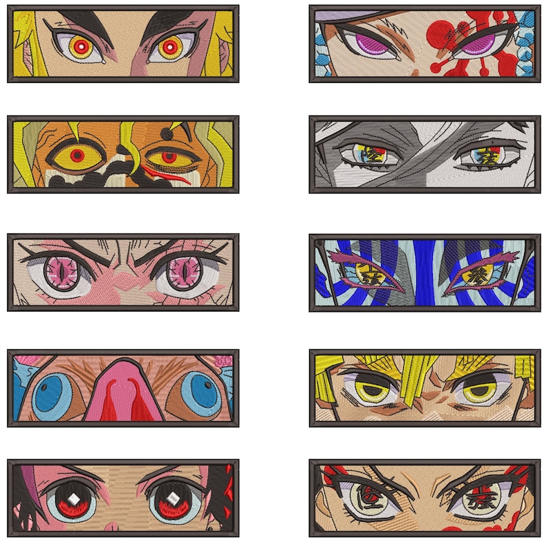 Anime Embroidery Design, Anime Eyes Embroidery, Jinx Eyes Embroidery ...