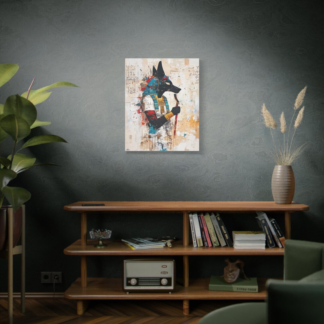 Aotearoart Anubis Art Canvas | Egyptian Wall Decor | Boho Home ...
