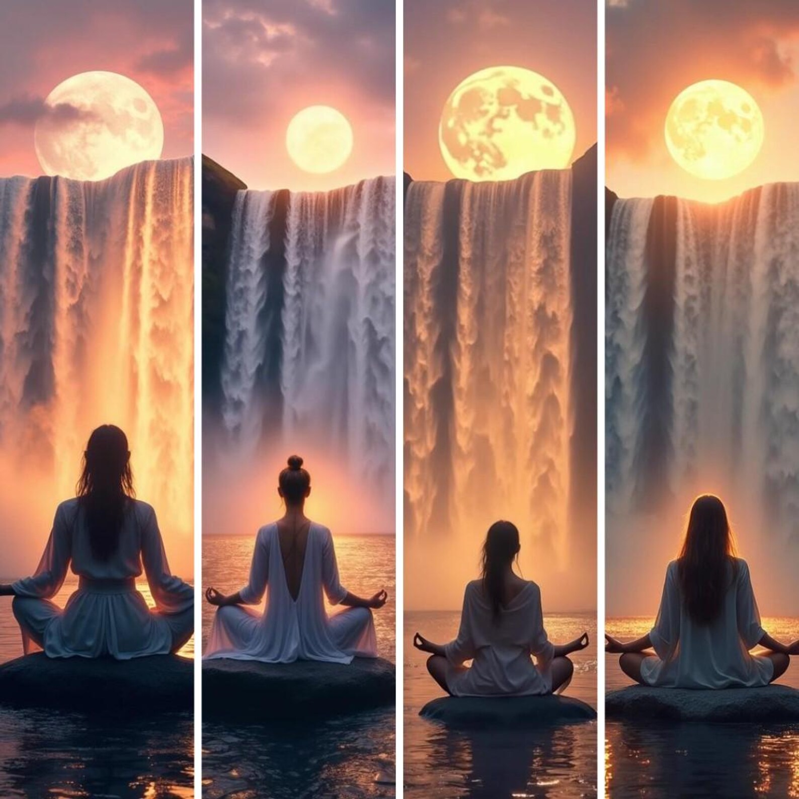 Waterfall Meditation Digital Art, Zen Wall Art, Spiritual Wall Print ...