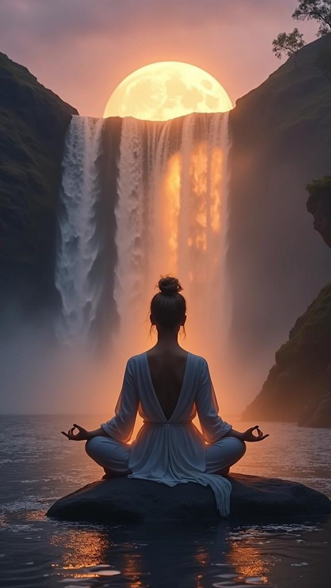 Waterfall Meditation Digital Art, Zen Wall Art, Spiritual Wall Print ...