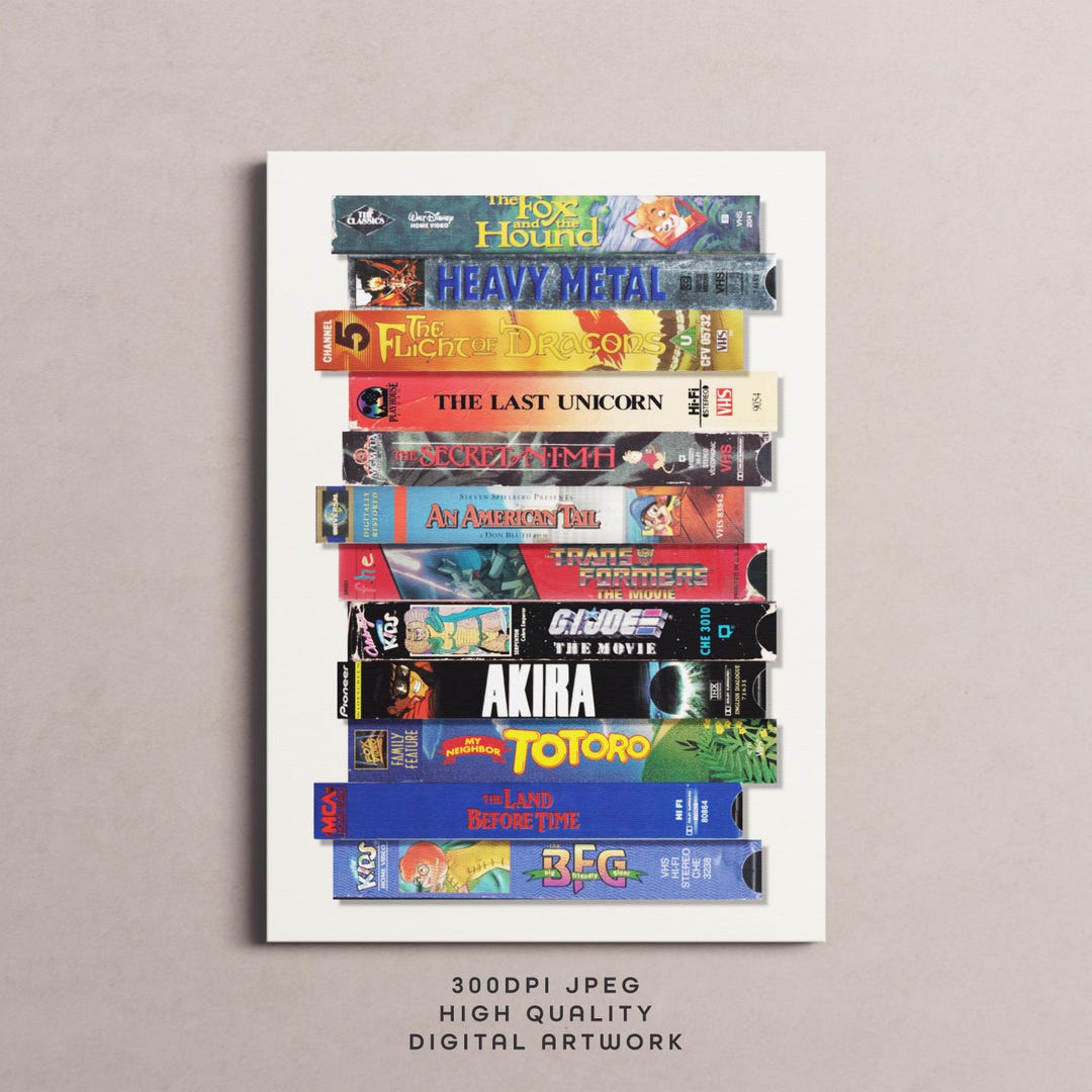 1980's VHS Tape Poster, VHS Cassette, Retro Art, Movies, Films, Old ...