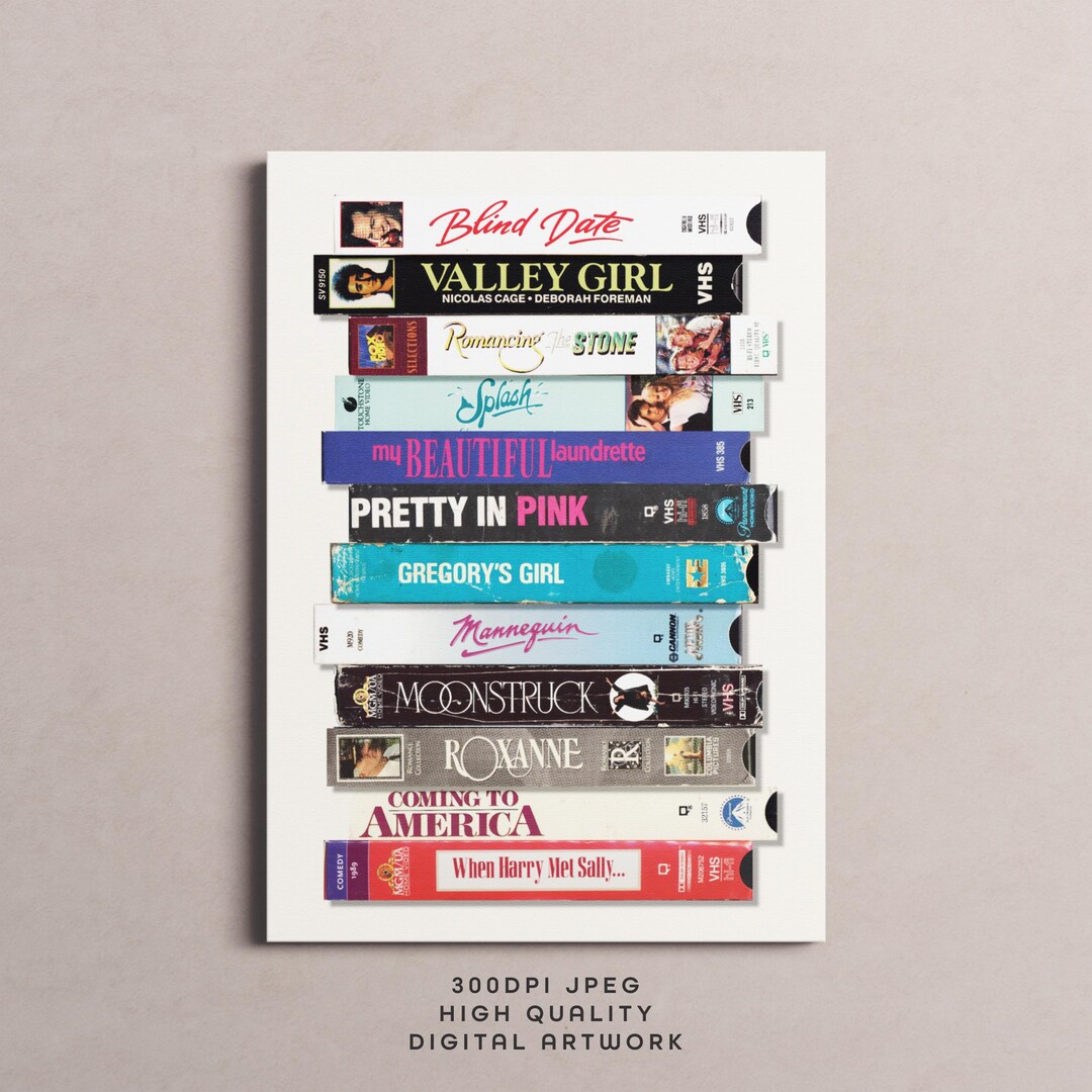 1980's VHS Tape Poster, VHS Cassette, Retro Art, Movies, Films, Old ...