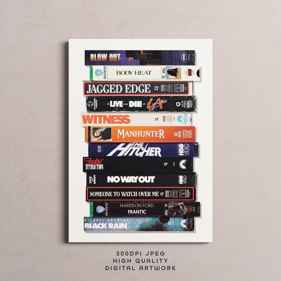 1980's VHS Tape Poster, VHS Cassette, Retro Art, Movies, Films, Old ...