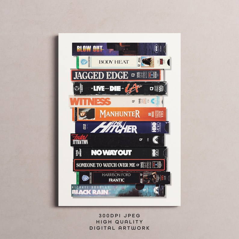 1980's VHS Tape Poster, VHS Cassette, Retro Art, Movies, Films, Old ...