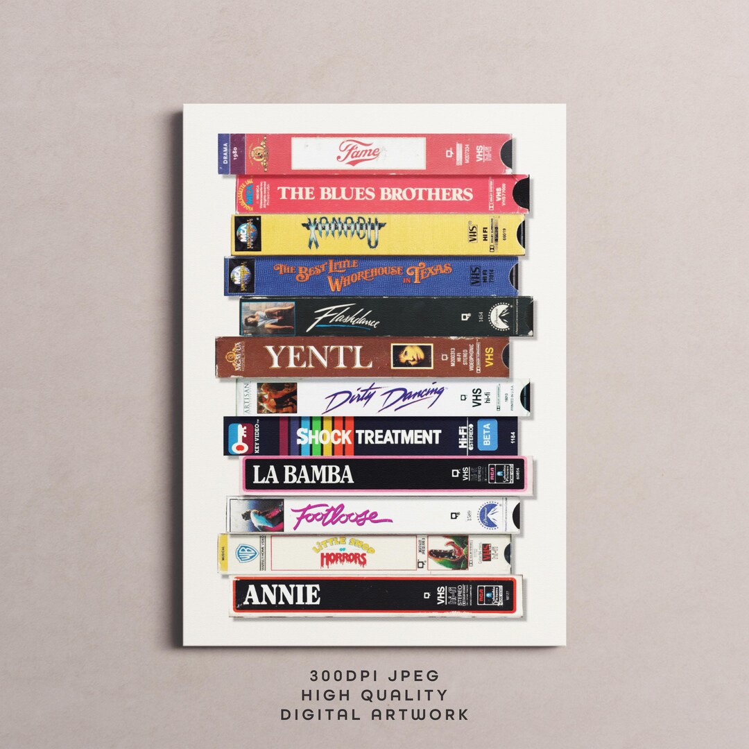 1980's VHS Tape Poster, VHS Cassette, Retro Art, Movies, Films, Old ...