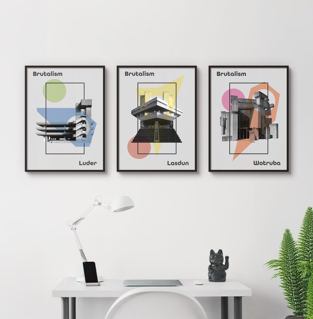 Brutalism, Brutalist, Modern Wall Art, Architecture, Buildings, Digital ...