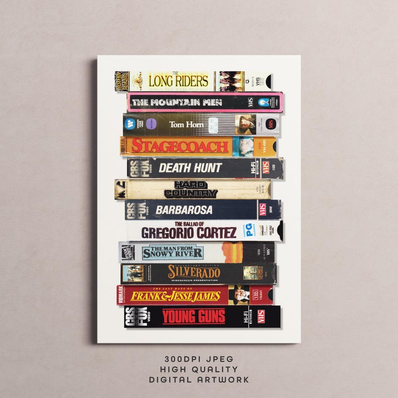 1980's VHS Tape Poster, VHS Cassette, Retro Art, Movies, Films, Old ...