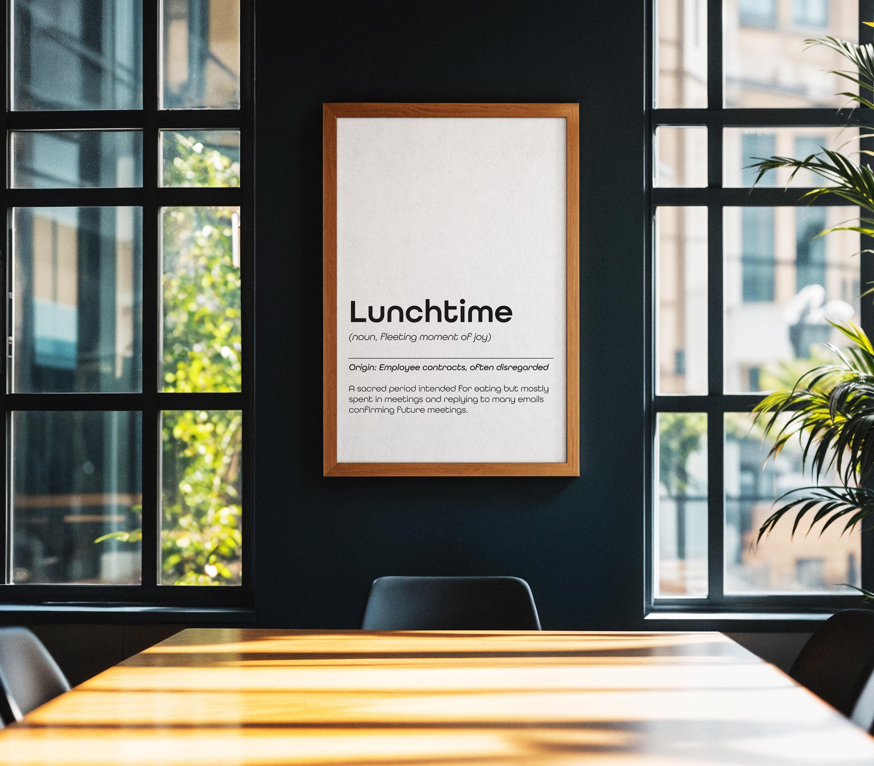 Lunchtime Definition Print, Funny Office Decor (digital Download) - Etsy