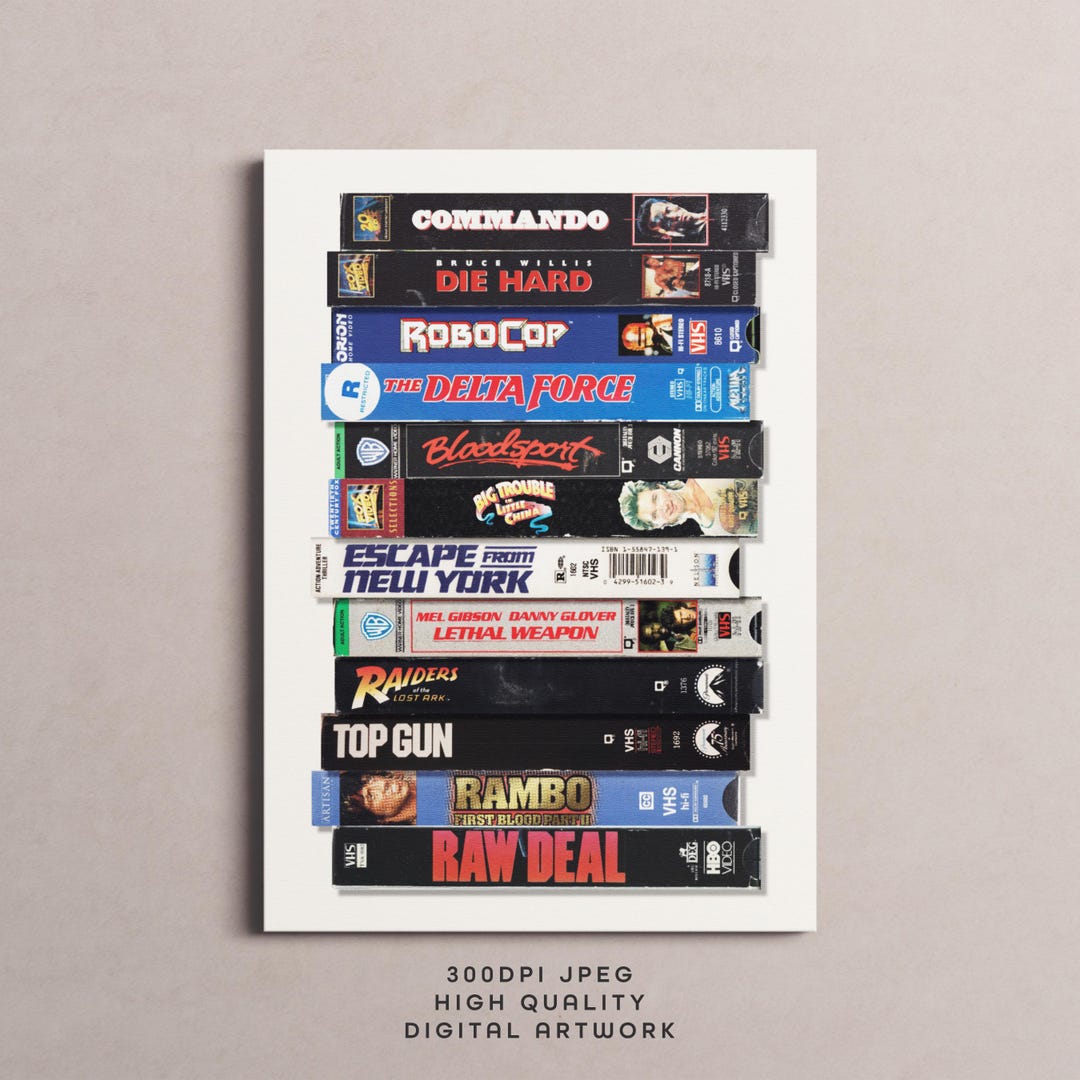 1980's VHS Tape Poster, VHS Cassette, Retro Art, Movies, Films, Old ...