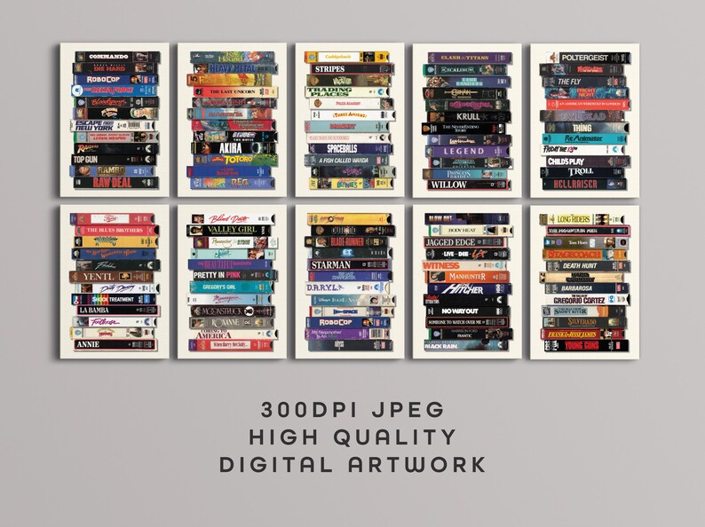 1980's VHS Tape Poster, VHS Cassette, Retro Art, Movies, Films, Old ...