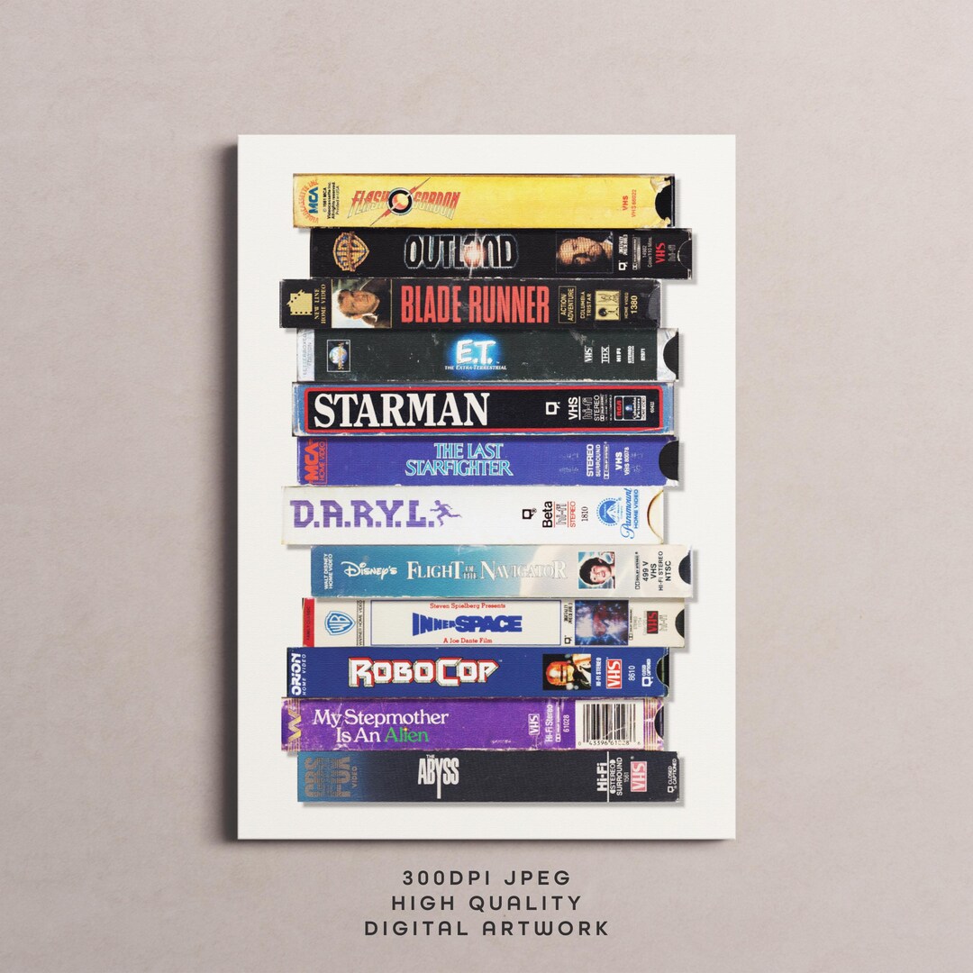 1980's VHS Tape Poster, VHS Cassette, Retro Art, Movies, Films, Old ...