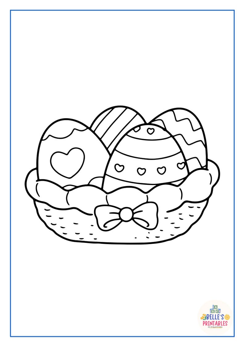 Easy Easter Coloring Pages for Kids - Etsy