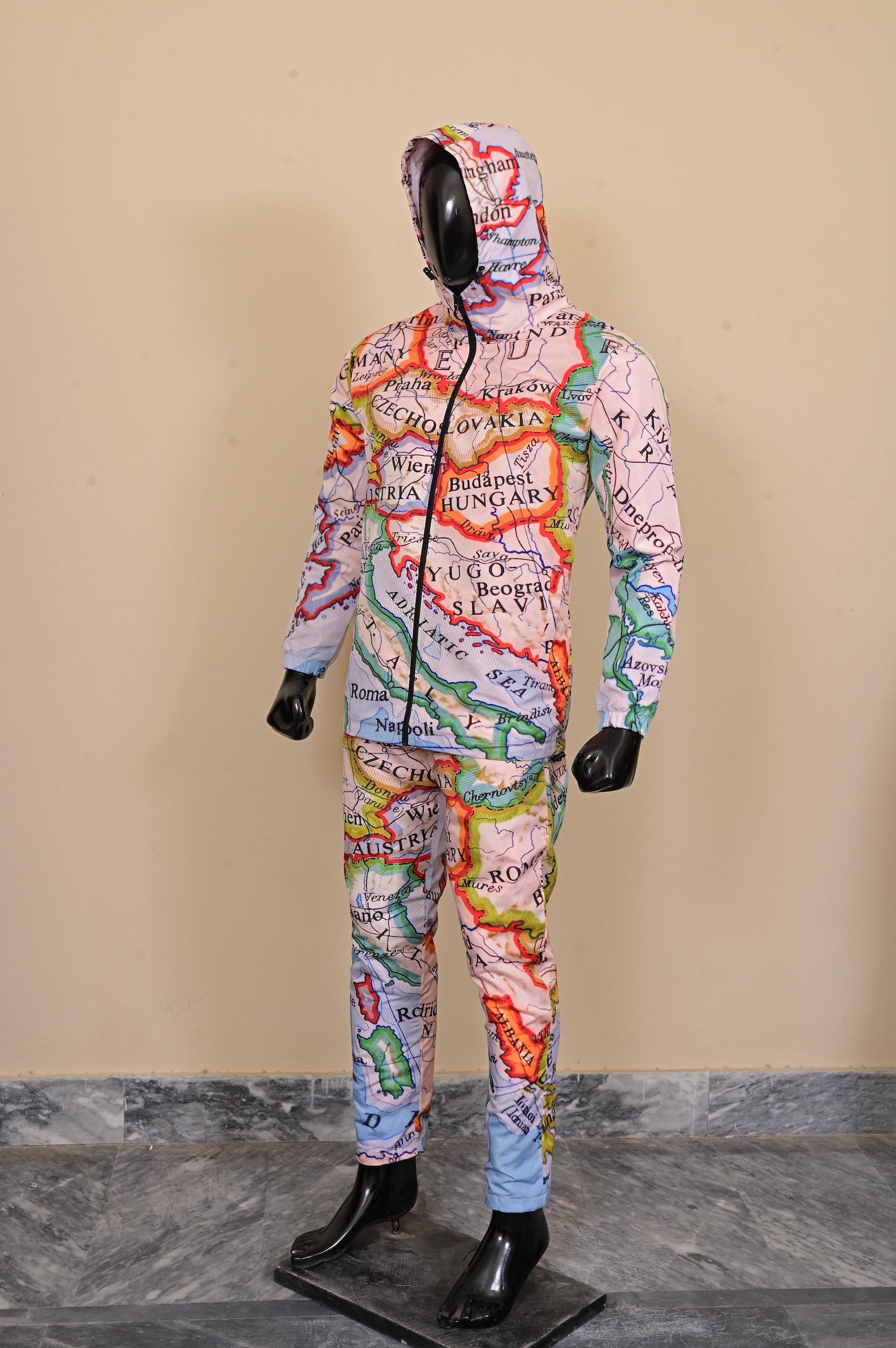 Y2K Europe Map Tracksuit Men – All Over Print Rave Festival Outfit ...