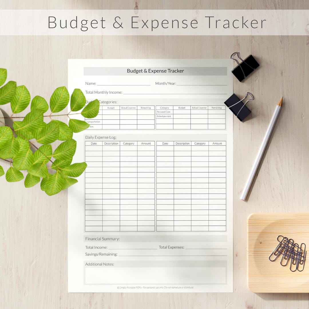 Monthly Budget Planner Printable - Expense Tracker, Budget Sheet ...