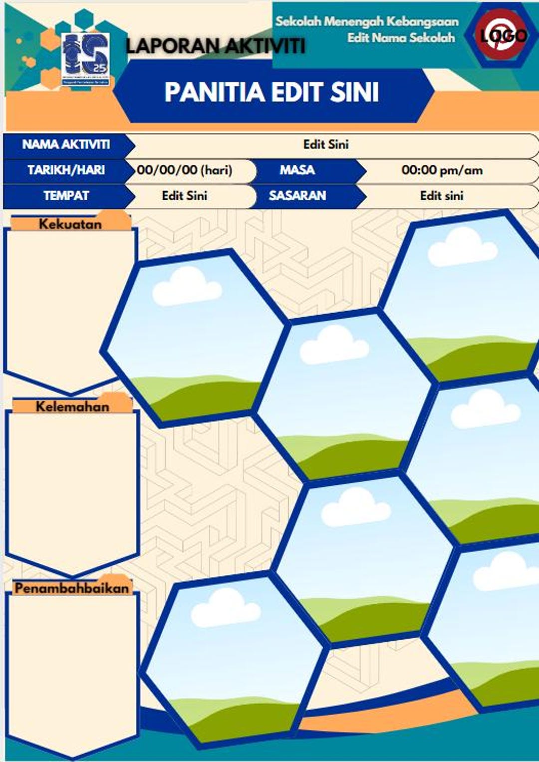 Editable School Activity Report Template (canva) | Laporan Aktiviti ...