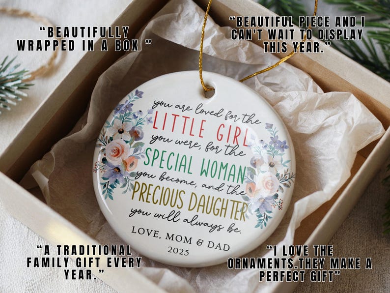 Daughter Keepsakes From Mom and Dad Daughter Christmas Ornament ...
