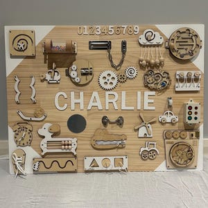 Personalised Wooden Busy Board Custom Selection - Etsy