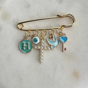 Personalised Baby Protection Pin|christening|newborn Gift|baby Brooch ...