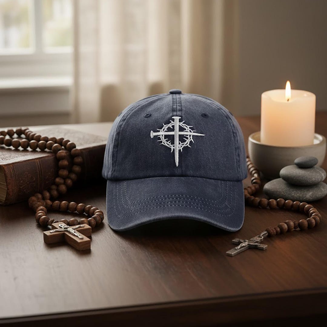 Jesus Cross Hat, Christian Faith Baseball Cap, Embroidered Religious ...