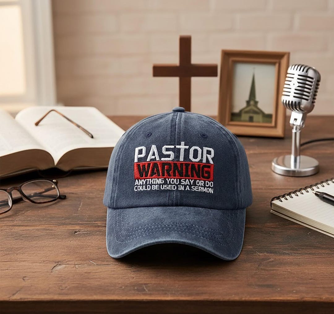 Pastor Warning Hat, Funny Baseball Cap, Embroidered Christian Humor Hat ...