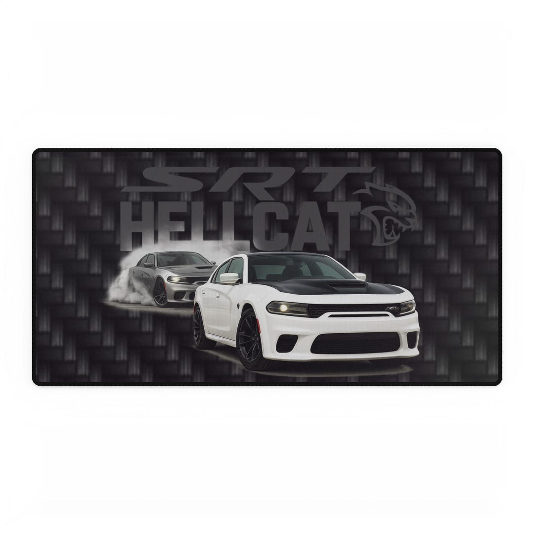 SRT Hellcat Charger Desk Mat | Carbon Fiber Racing Mouse Pad | Muscle ...