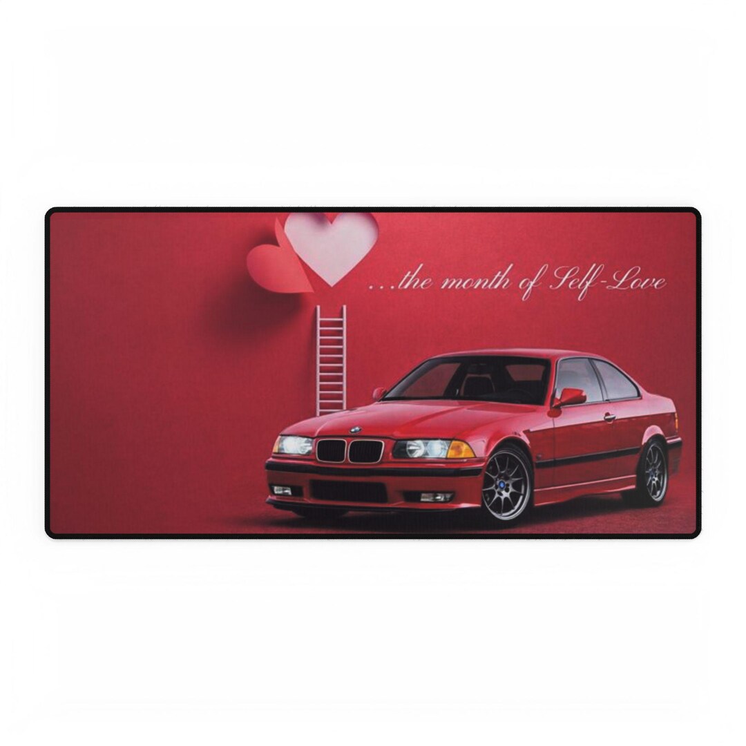 Red BMW Coupe With Heart Ladder Desk Mat | Automotive Mousepad - Etsy