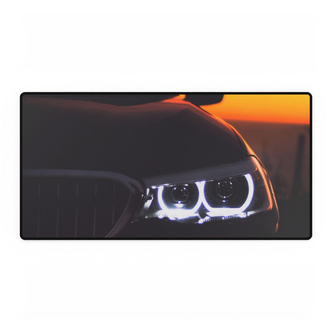 BMW Headlight Close-up Desk Mat | Car Gamer Mousepad, Automotive Desk ...