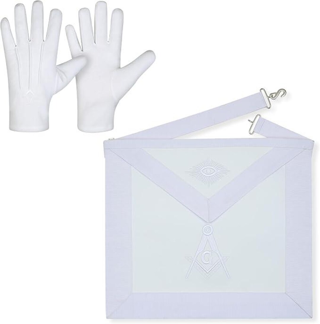 Masonic White Entered Apprentice Original Lambskin Leather Apron Hand ...