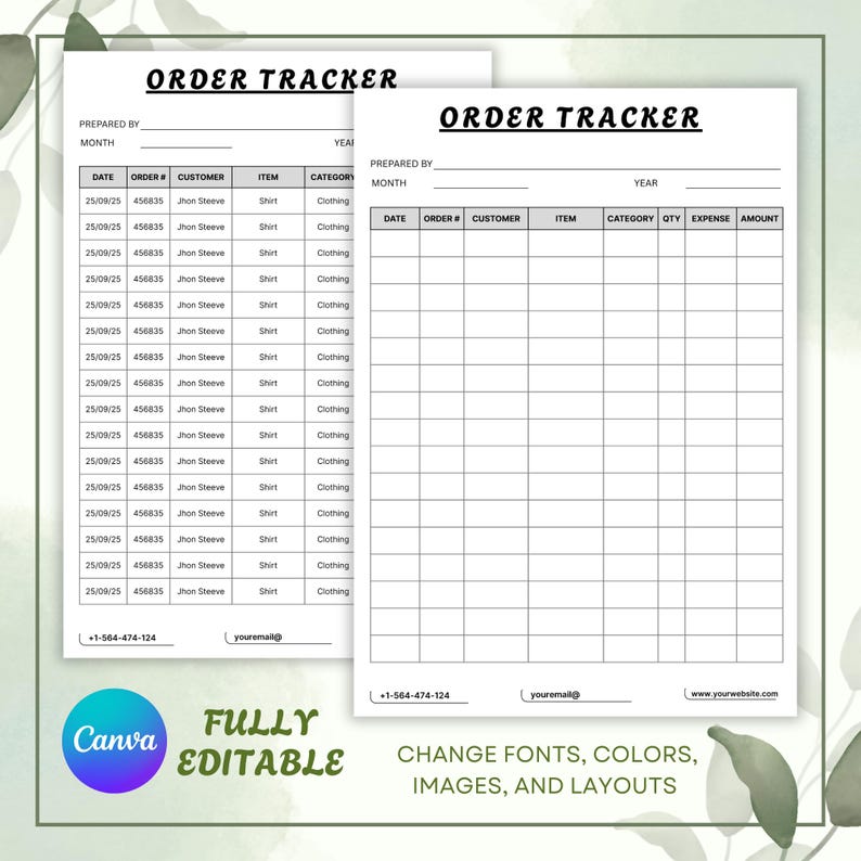 Order Tracker, Trackers, Order Form, Customer Detail, Order Detail ...