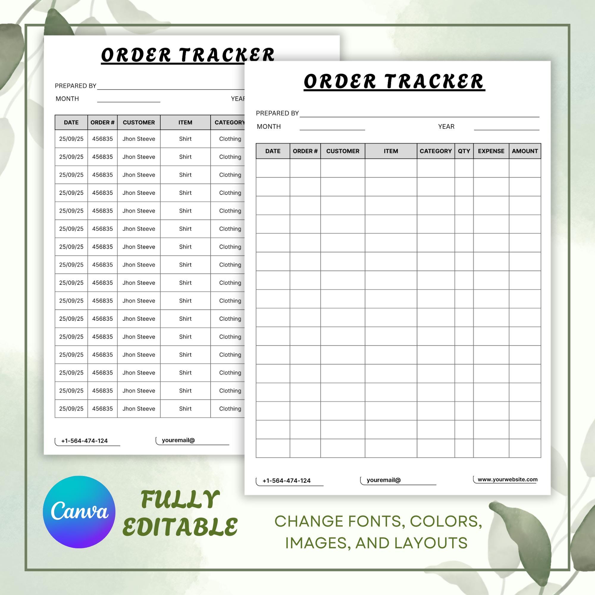 Order Tracker, Trackers, Order Form, Customer Detail, Order Detail ...