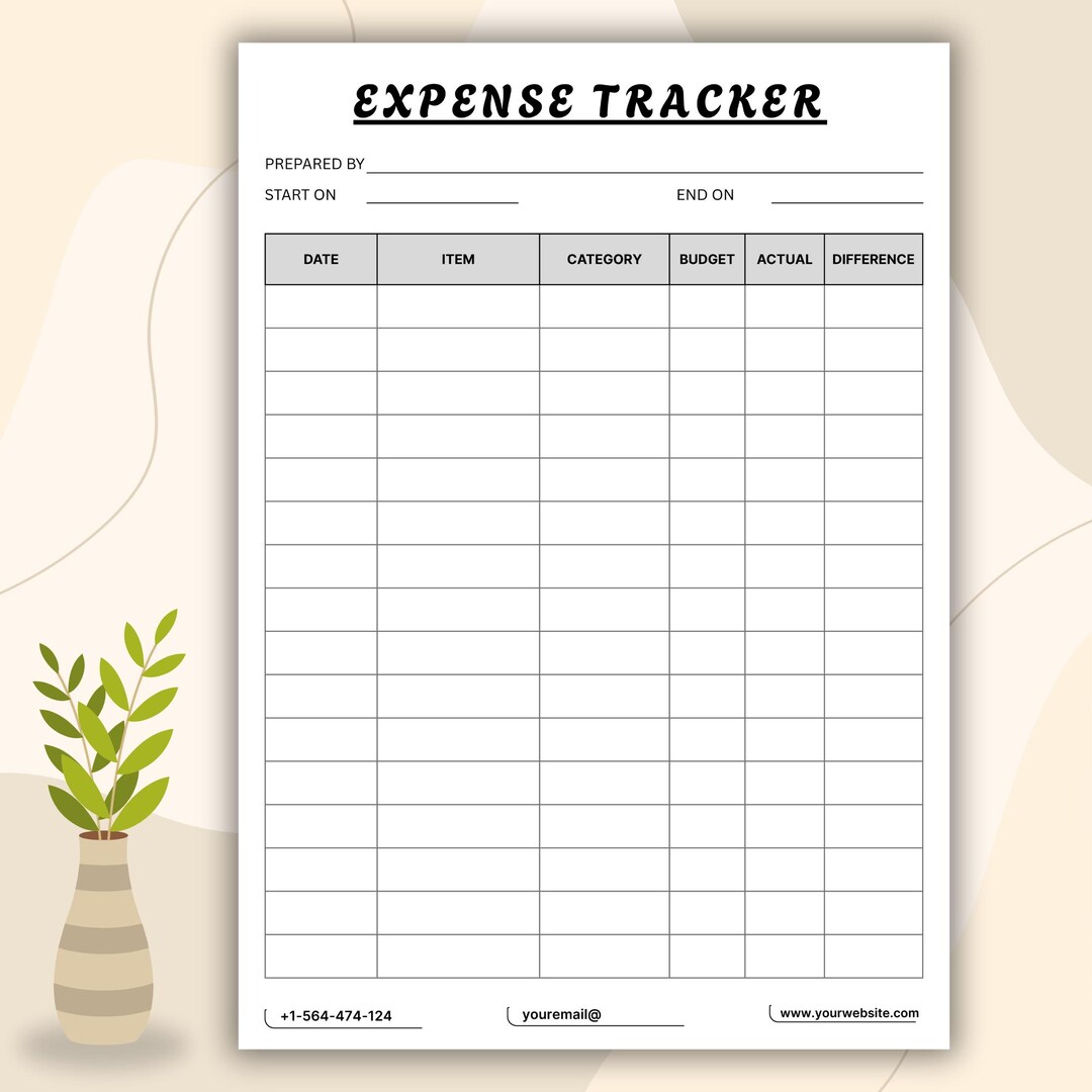 Expense Tracker, Trackers, Expense Sheet, Editable, Printable, Canva ...