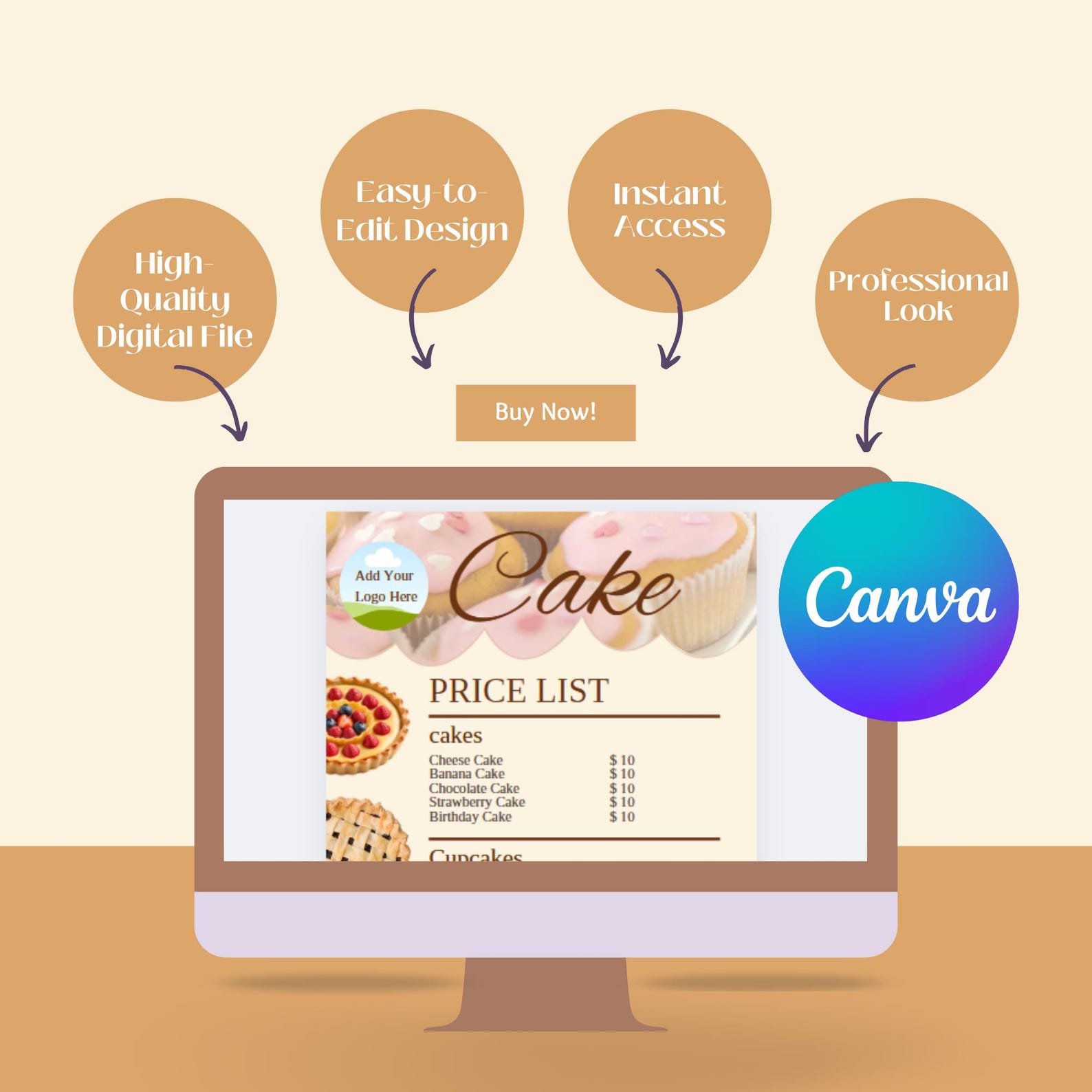 Cake Price List, Price List, Price List Template, Printable, Bakery ...