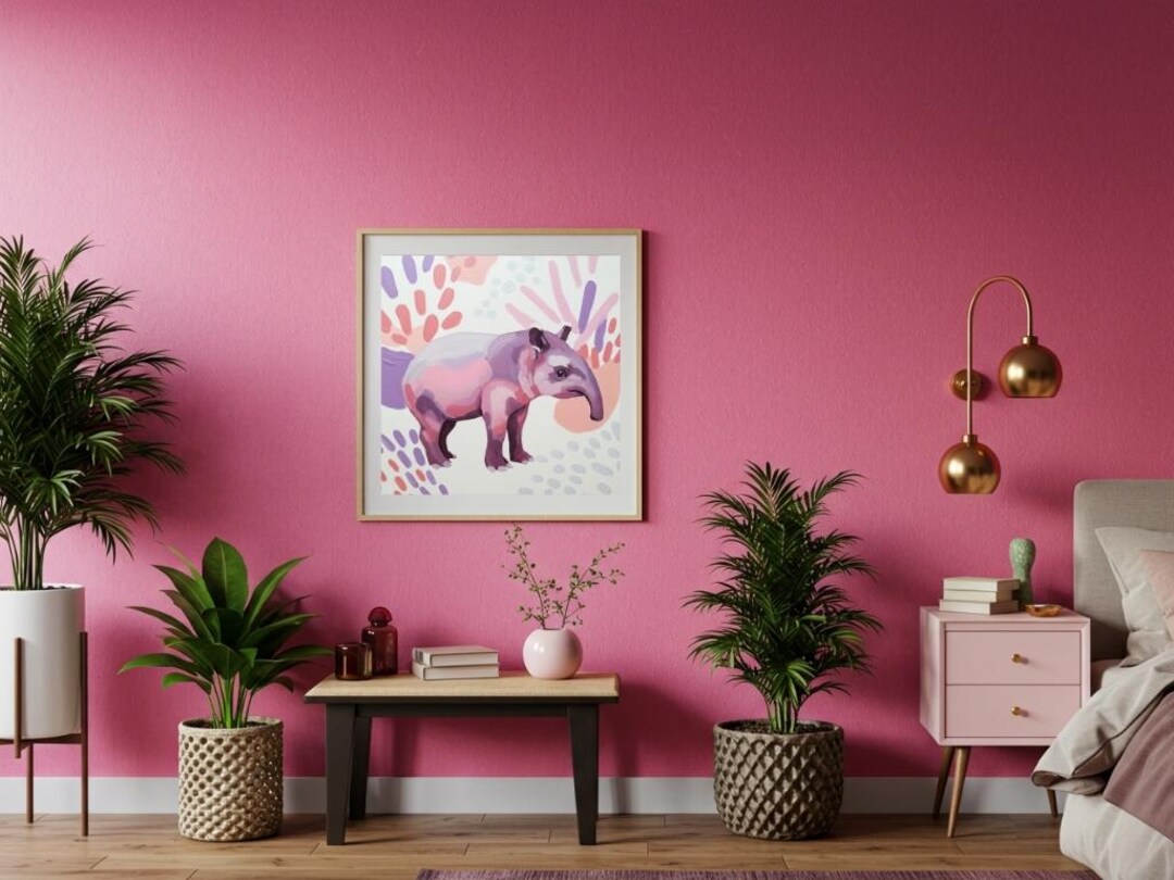 Abstract Tapir Artwork, Abstract Art, Colorful Wall Art, Living Room ...