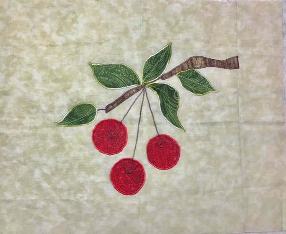 Cherries on the Branch Quilt Block - Etsy