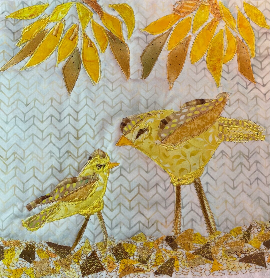Baby Bird Fabric Collage - Etsy