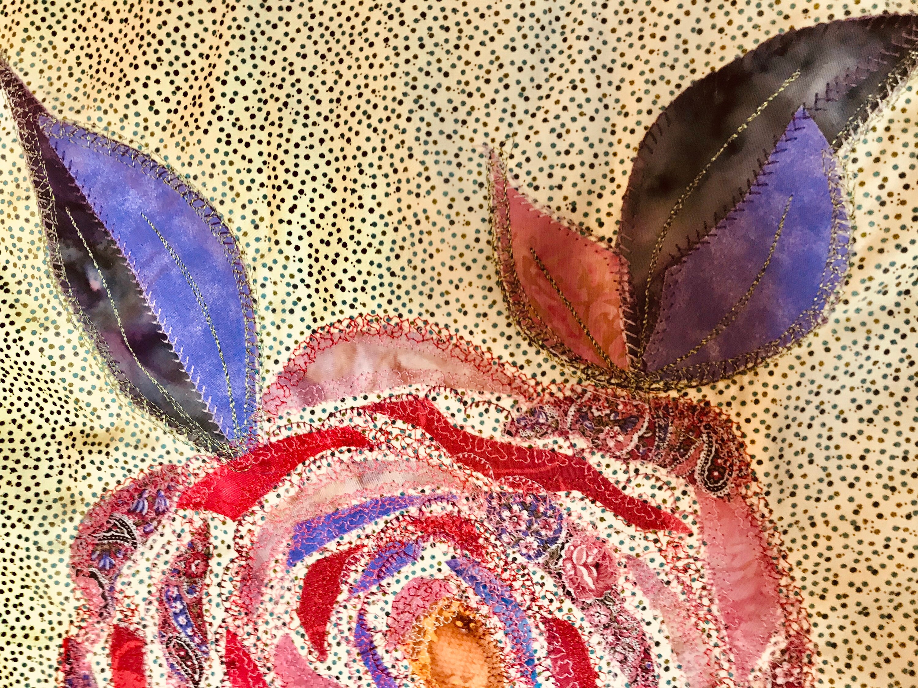 Quilted Rose Fabric Collage Quilt Blocks - Etsy.de