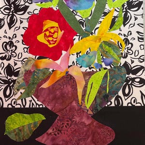 Rose Floral Fabric Collage - Etsy