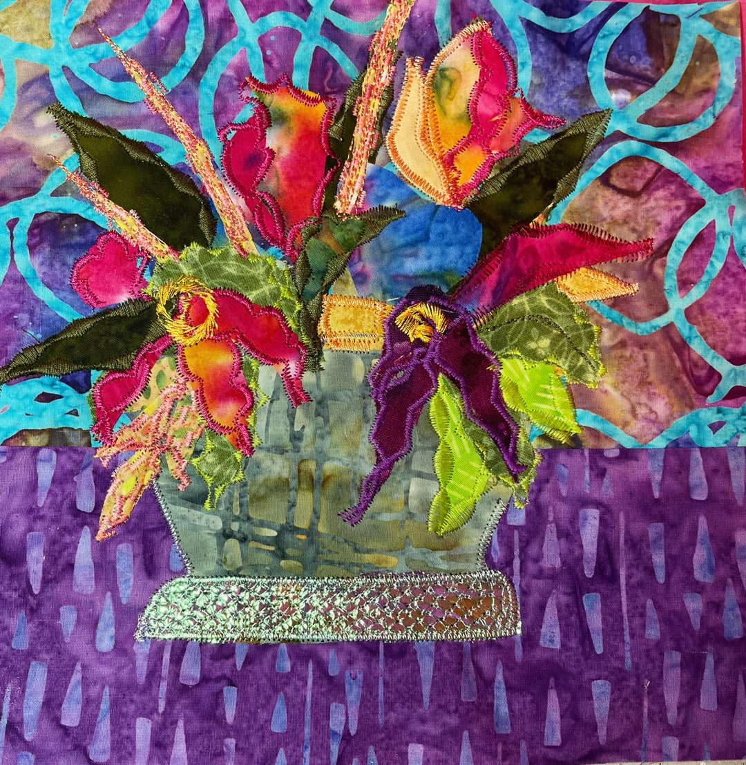 Lilies Floral Fabric Collage - Etsy
