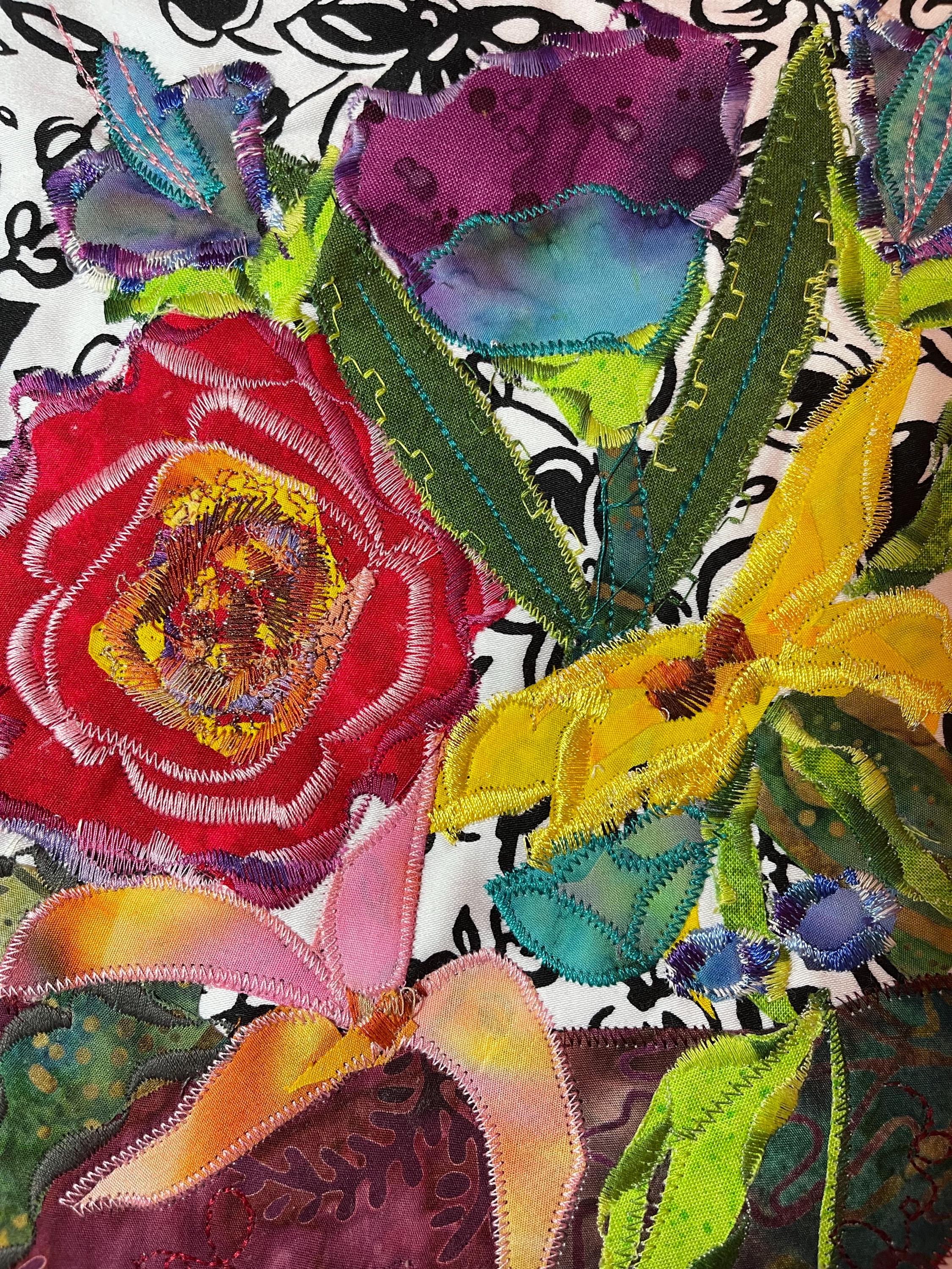 Rose Floral Fabric Collage - Etsy