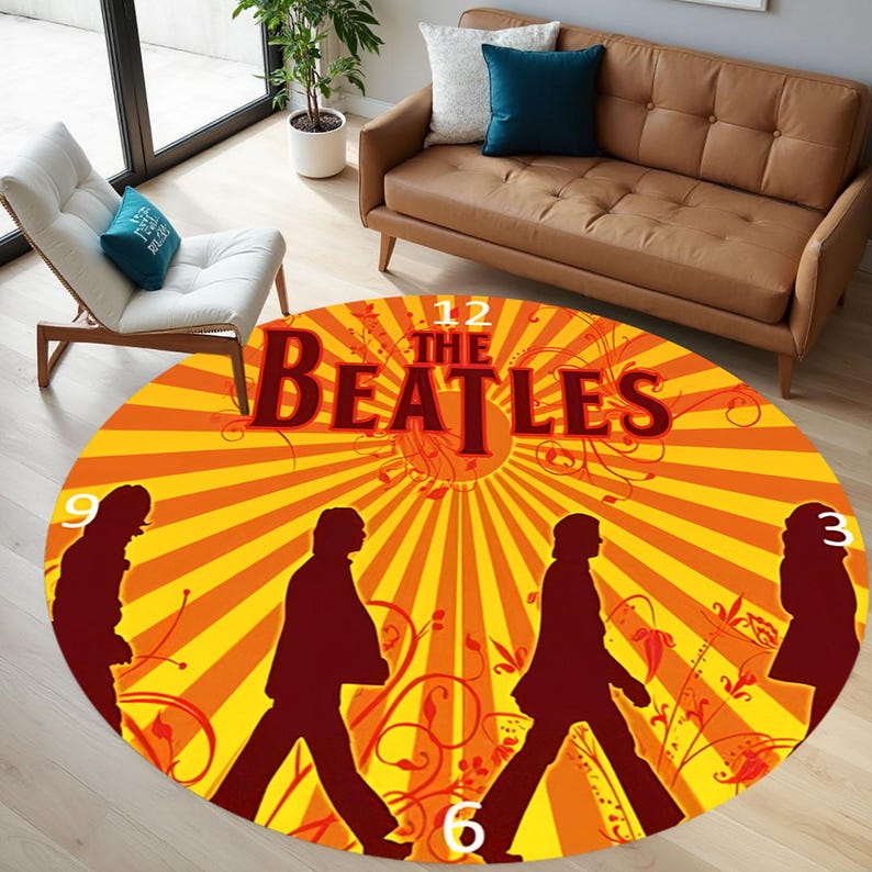 The Beatles Rug, the Beatles Round Rug, Poster Rug, Fun Rug, Custom Rug ...