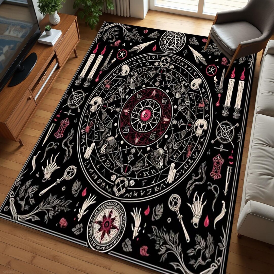 Grim Reaper Rug for Vintage Gothic Decor, Artistic Gothic Rug, Dark ...
