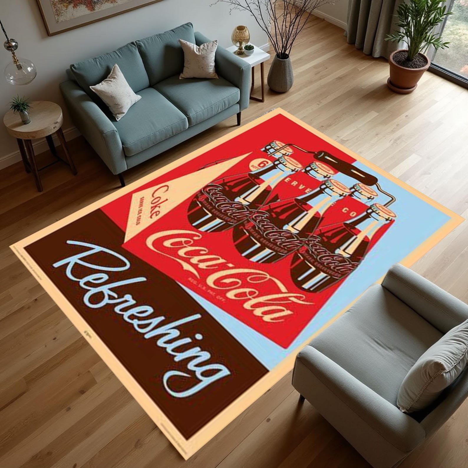 Coca Cola Rug,coca Cola Retro Art Rug, Nostalgic Art Rug, Aesthetic Rug ...