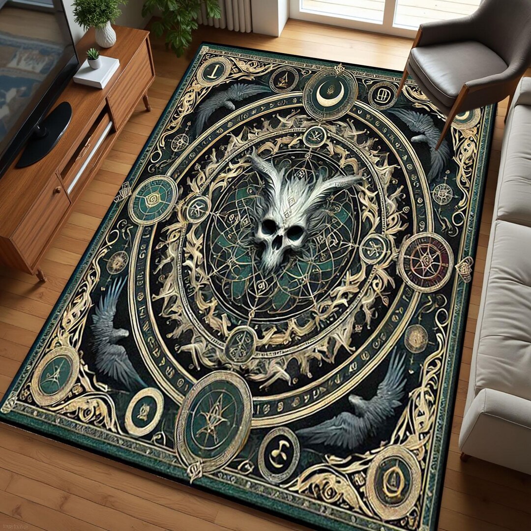 Grim Reaper Rug for Vintage Gothic Decor, Artistic Gothic Rug, Dark ...