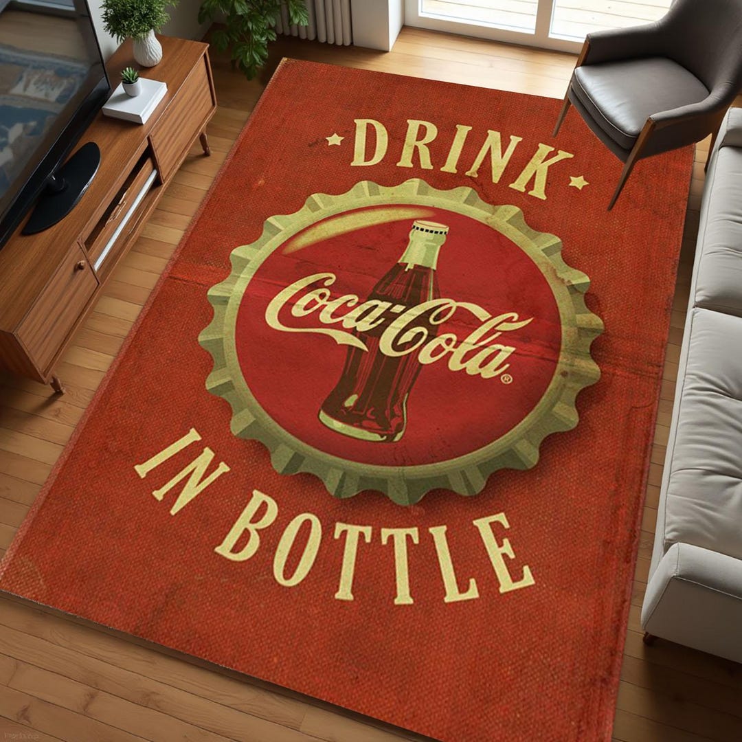 Coca Cola Rug,coca Cola Retro Art Rug, Nostalgic Art Rug, Aesthetic Rug ...