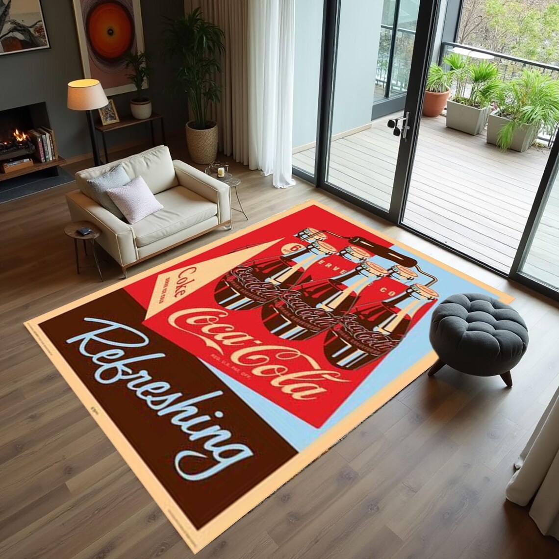 Coca Cola Rug,coca Cola Retro Art Rug, Nostalgic Art Rug, Aesthetic Rug ...