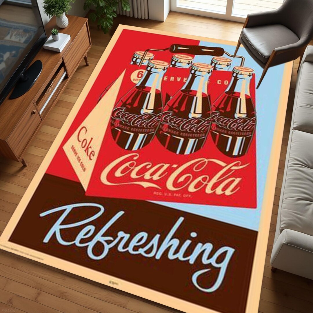 Coca Cola Rug,coca Cola Retro Art Rug, Nostalgic Art Rug, Aesthetic Rug ...