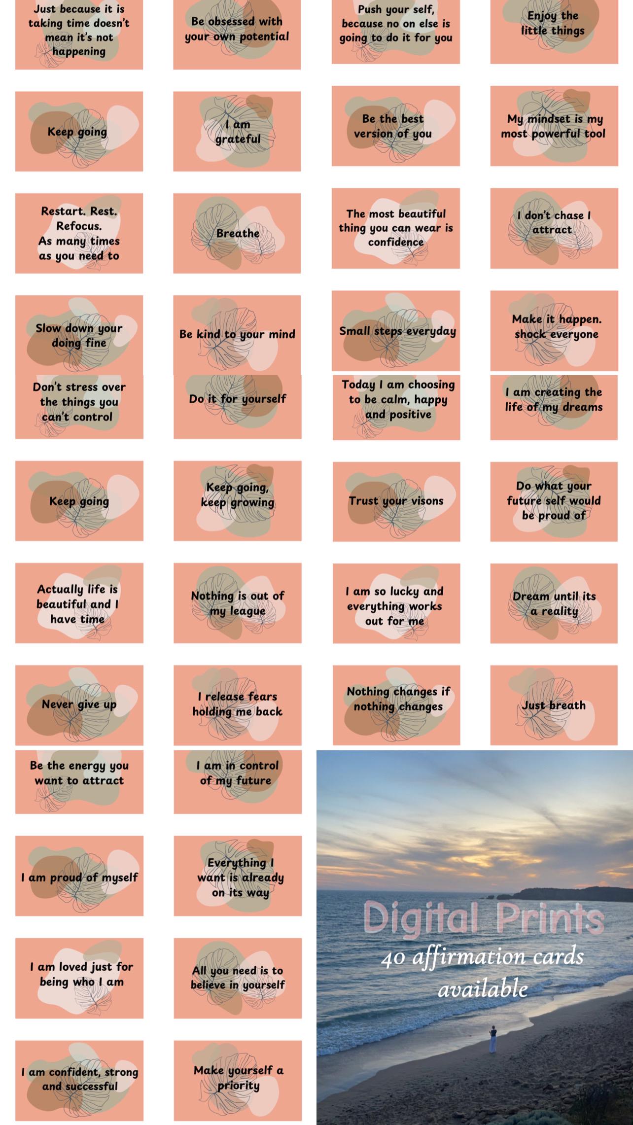 40 Affirmation Cards - Etsy