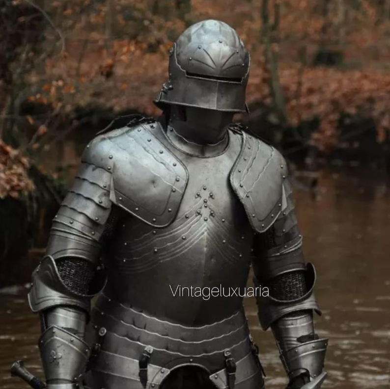 Medieval German Gothic Full Plate Armor Suit | Handcrafted Steel Battle ...