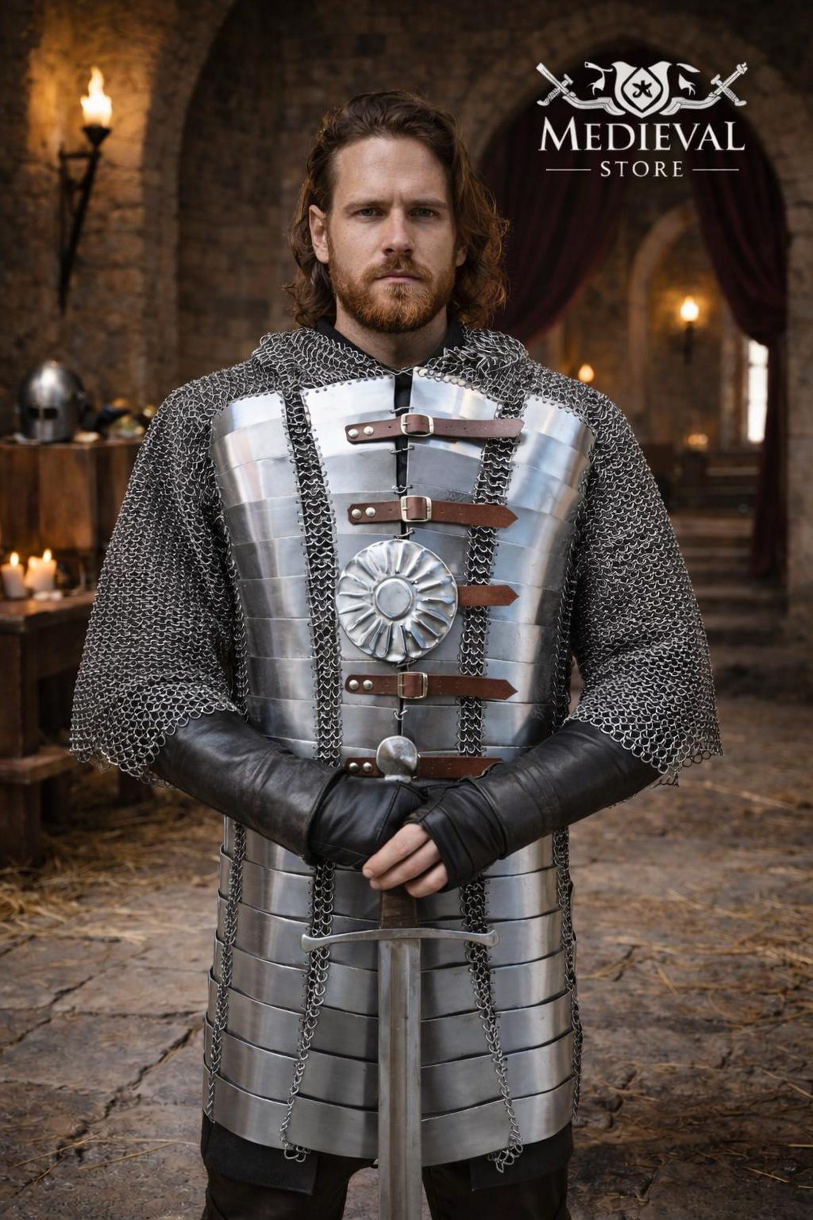 Medieval Lamellar Armor With Chainmail Sleeves | Viking / Knight ...