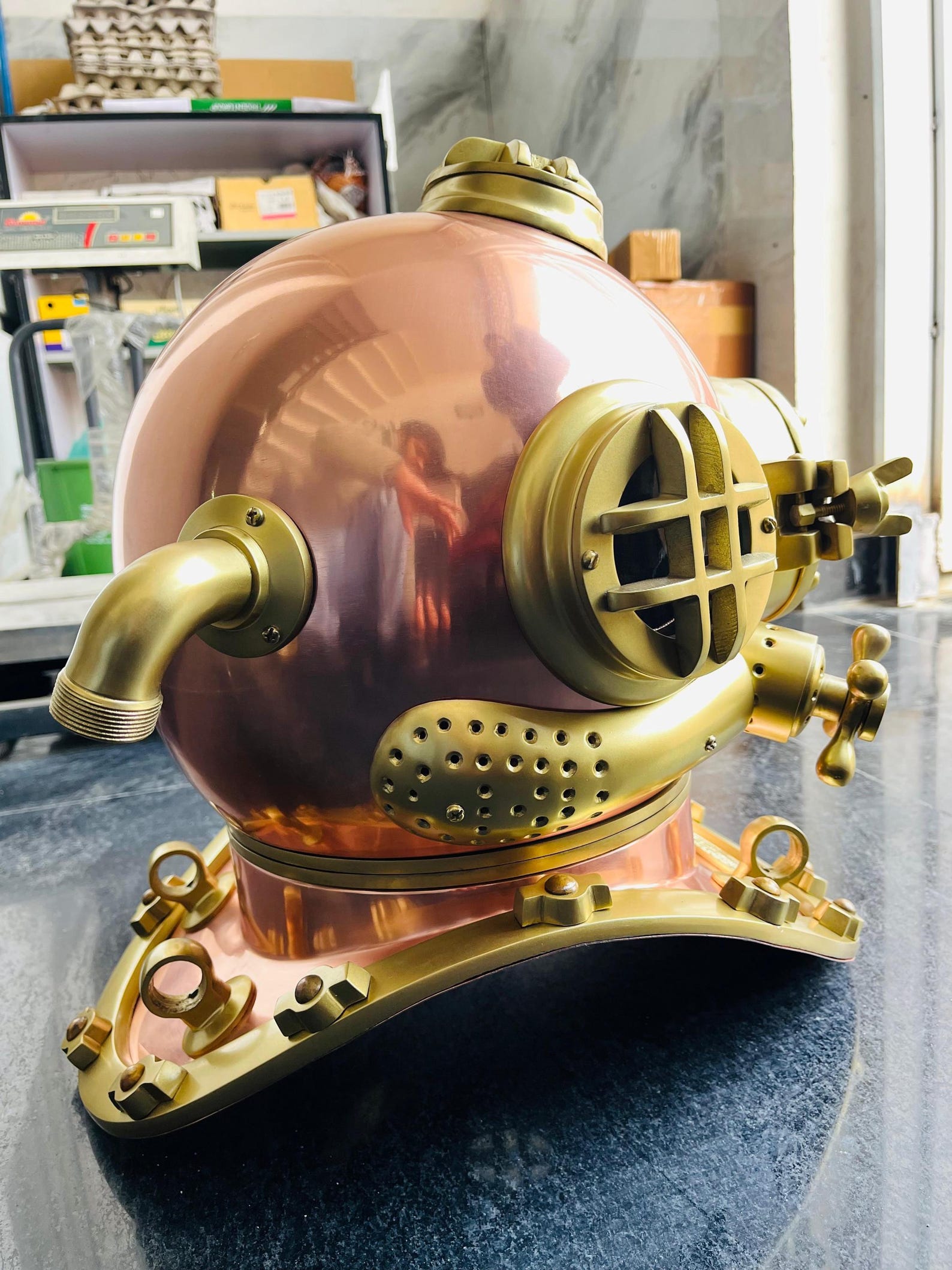 Diving Helmet Deep Sea Diving Helmet Mark V Diving Helmet Copper Brass ...